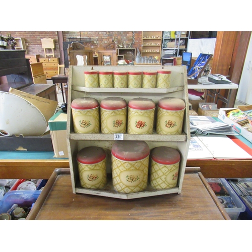 Set Worcester Ware Kitchen Tins & Rack