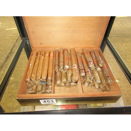 Brass Cigar Box & Contents