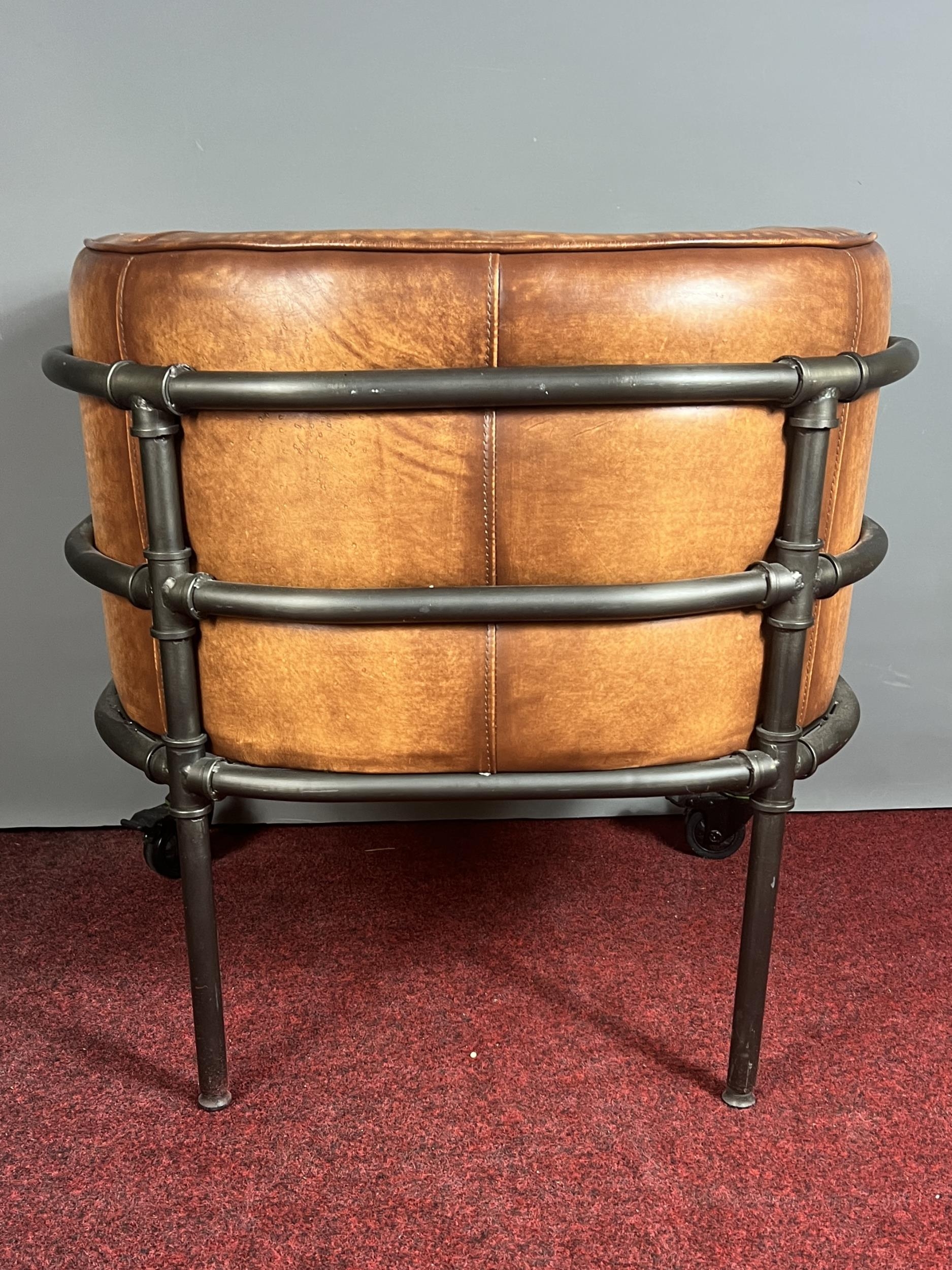 Artsome for the Coach House Collection metal framed and leather ...