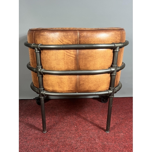 Artsome for the Coach House Collection metal framed and leather ...