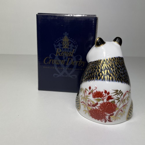 A boxed Royal Crown Derby Panda paperweight with gold stopper. Shipping ...