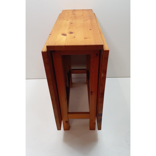 Pine drop-leaf kitchen table.