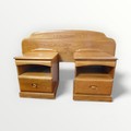 Ercol style 150cm head board together with two matching bedside units ...