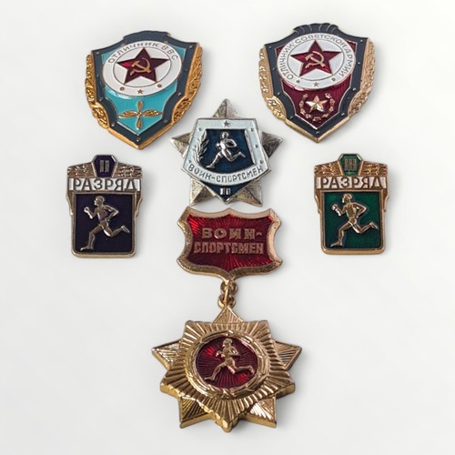 Six 1980's Armed Forces 'excellence' badges. Shipping group (A).
