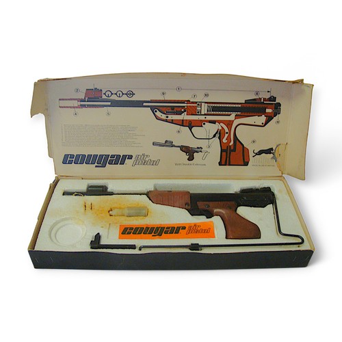 Milbro 'Cougar' vintage .22 air pistol with shoulder extension housed ...