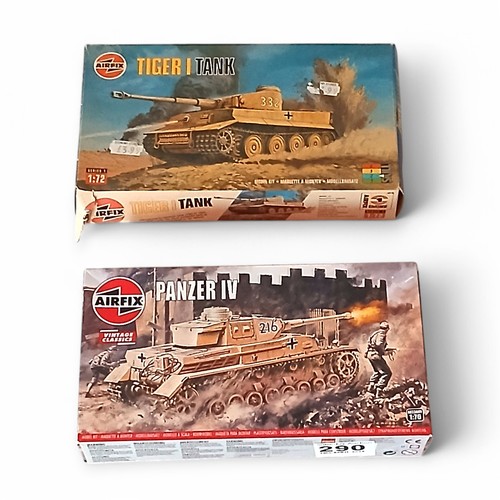 Two Airfix model German tank kits - 1:72 scale Tiger Tank series 1, and ...
