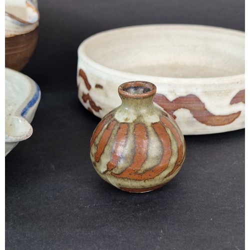 David Leach Lowerdown pottery bud vase, impressed marks Three 1970s ...