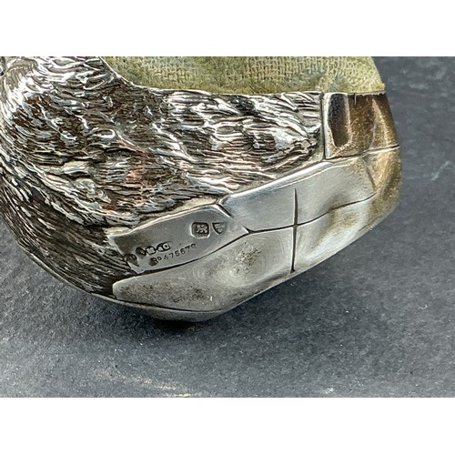 Silver Robin Pin Cushion - Hallmark for Chester, date mark rubbed away ...