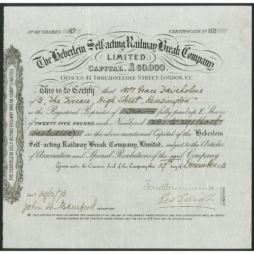 Great Britain: Heberlein Self-acting Railway Break Company Ltd., 'E ...