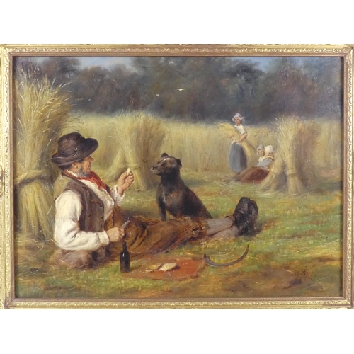 Robert SANDERSON (1848-1908) Rest Time At Harvest Oil on board ...