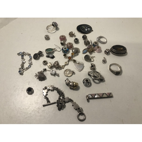 Qty of 42 silver bits Charms, beads & pendants