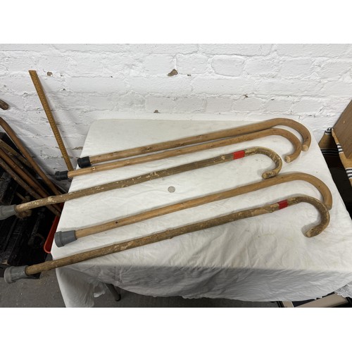 Collection of 5 Vintage Wooden Walking Sticks, AF (PLEASE NOTE: NOT ...