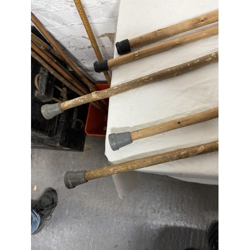 Collection of 5 Vintage Wooden Walking Sticks, AF (PLEASE NOTE: NOT ...