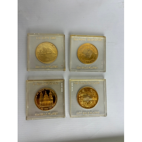 4x 22ct Gold Plated coins