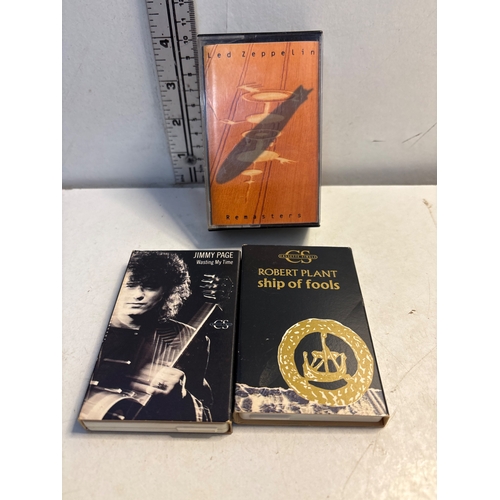 Three cassette tapes featuring Led Zeppelin, Robert Plant, and Jimmy ...