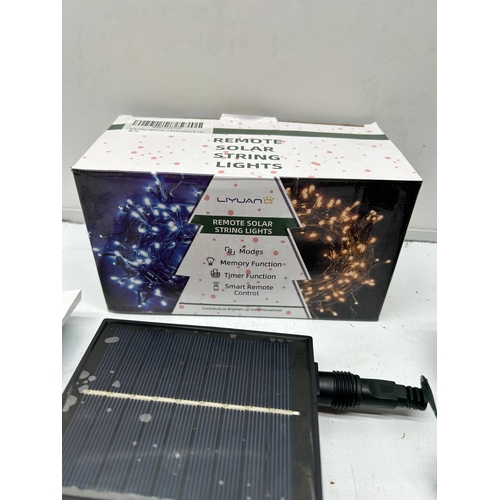 New Remote Solar String Lights – With Remote, Solar Panel & Fittings