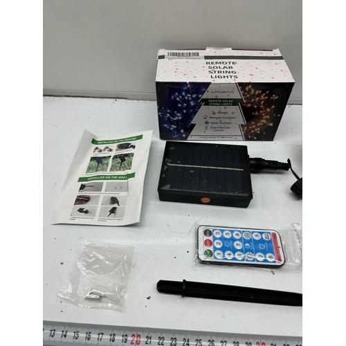 New Remote Solar String Lights – With Remote, Solar Panel & Fittings