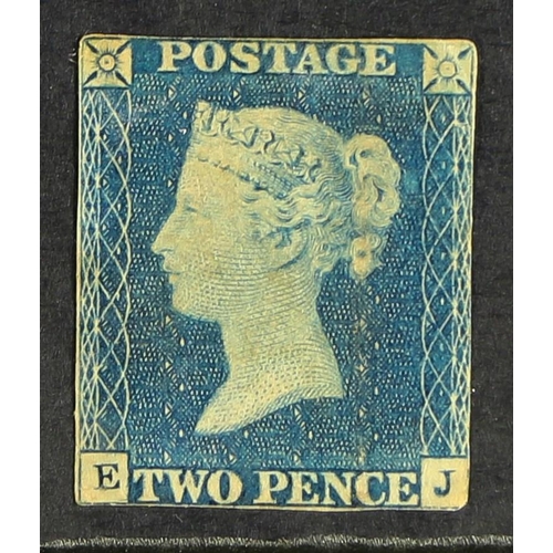 GB.QUEEN VICTORIA 1840 2d blue, Plate 1 "EJ", MINT with small part ...