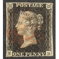 GB.PENNY BLACKS 1840 1d black ‘EB’ plate 6, SG 2, used with margins ...