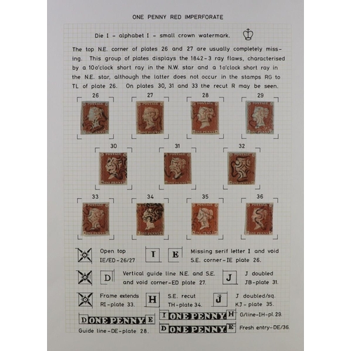 GB.QUEEN VICTORIA 1841 1d reds, Die I alphabet I, plated examples 26-36 ...