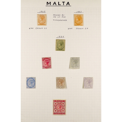 MALTA 1863 - 1914 MINT COLLECTION of 30 stamps includes 1863-81 ½d (no ...