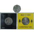 3 x Isle of Man 50p Coins including: Christmas 1987 Christmas 1980 TT ...