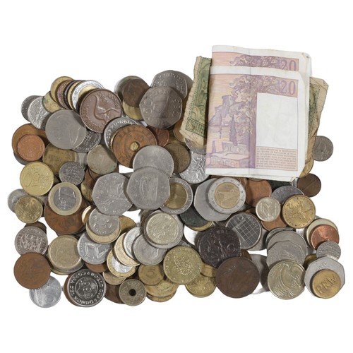 Collection of World Coins and Banknotes.