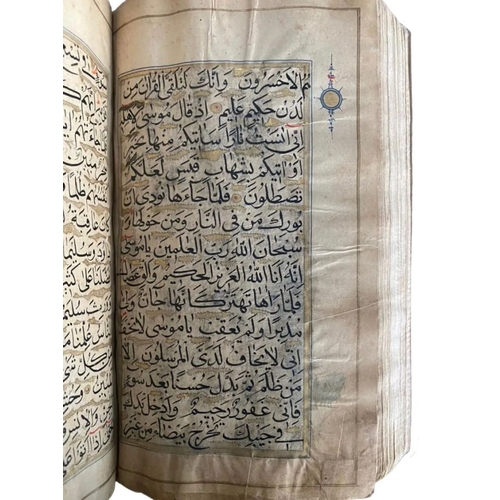 Antique Large Central Asian Quran in Arabic Calligraphy. Medium: Ink ...
