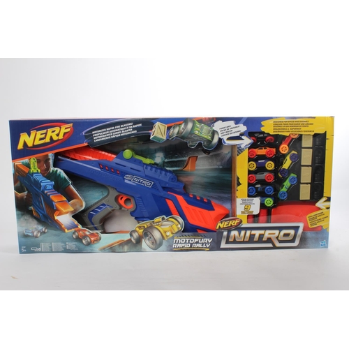 A large boxed Nerf Nitro toy gun and car set.