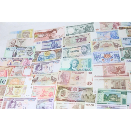 A lot of assorted foreign bank notes to include Vietnam, Egypt ...