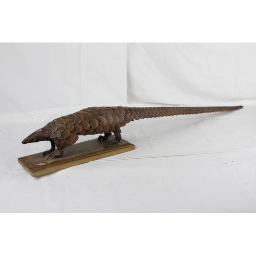 A stunning antique/ Victorian taxidermy Pangolin on wooden stand ...