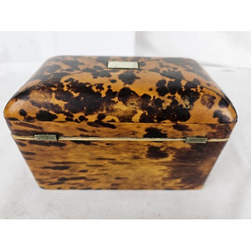 A stunning antique/ Georgian faux tortoise shell tea caddy, measuring ...