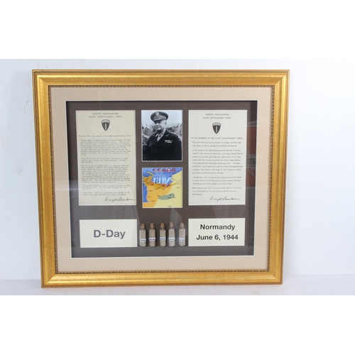A framed D-Day display including the original letter - 'Night Before D ...