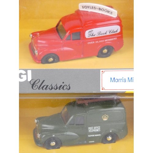 Two boxed Corgi Classics - Morris Minor vans 957 & 958.
