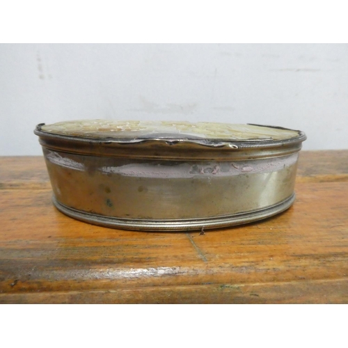 A stunning antique Oriental/ Chinese white metal box with carved Mother ...