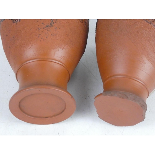 A stunning pair of decorative antique Chinese 'Red Clay' vases ...