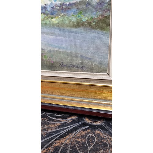 A stunning original Irish oil painting of a Country scene with mountain ...