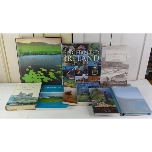 A collection of Irish history books.