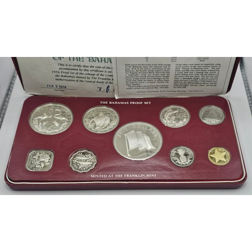 A cased Franklin Mint 'The Bahamas Proof Set' presentation coin set.