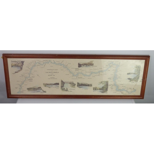 A framed picture 'Fisherman's Map of Salmon Pools on the River Tay ...