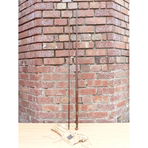 A vintage Hardy Brothers Greenheart pike rod and bag.