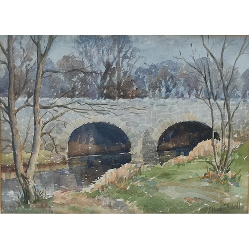 A vintage framed watercolour 'Drumbeg Bridge' signed Francis J Neill.