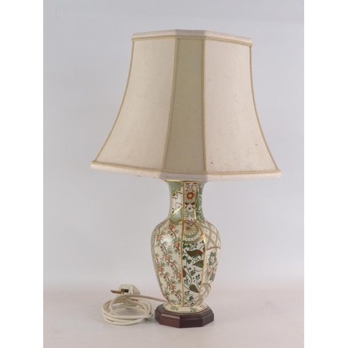 A stunning Mason's Ironstone 'Applilique' table lamp and shade.
