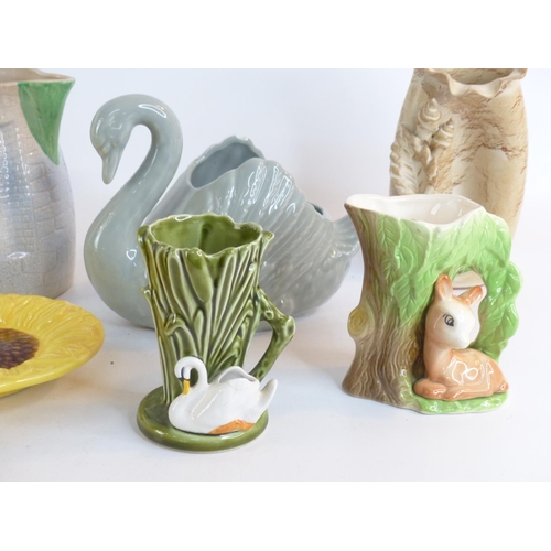 A vintage Sylvac planter 3638, Eastgate pottery 'Fauna' vase and more.