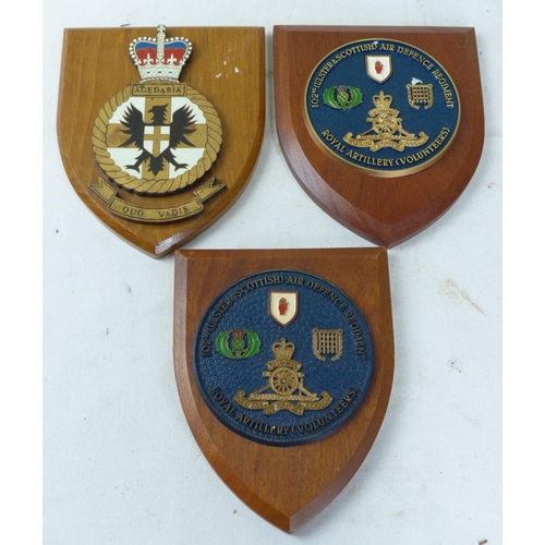 Two wooden shield plaques - 102nd (Ulster & Scottish) Air Defence ...