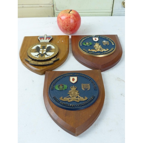 Two wooden shield plaques - 102nd (Ulster & Scottish) Air Defence ...