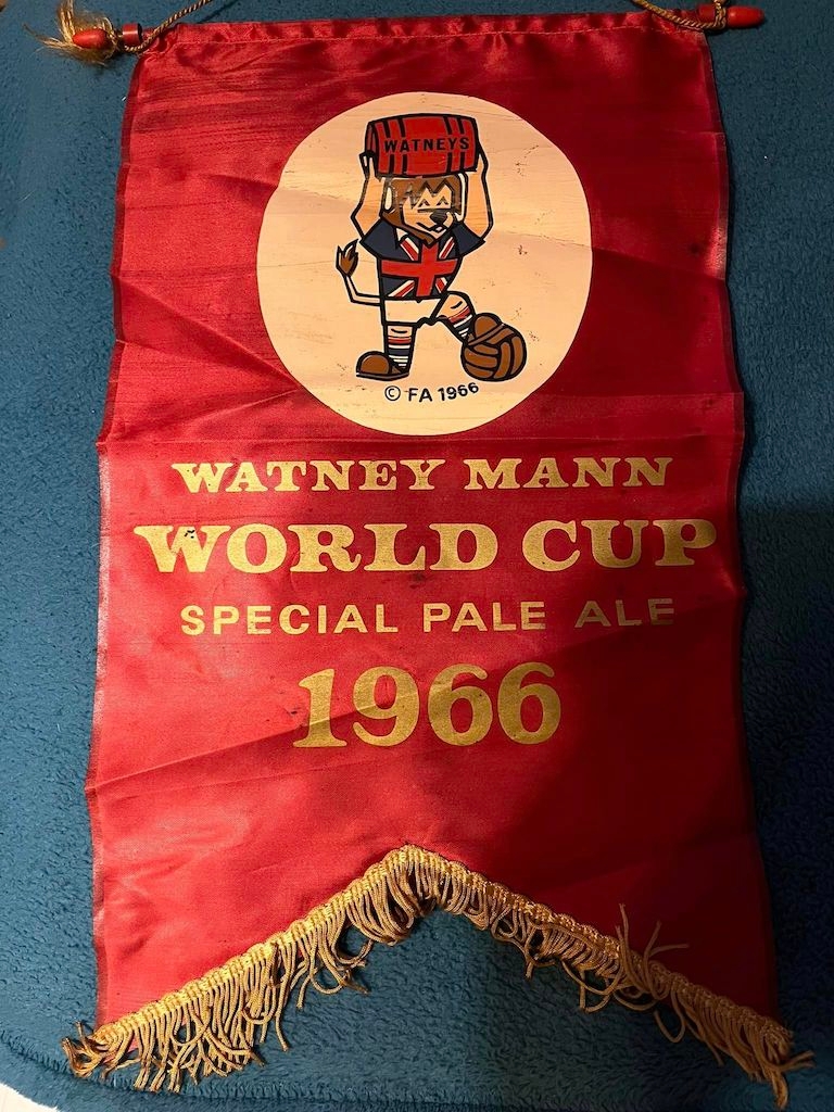 1966 Watney Mann Brewery World Cup Pennant, Special Pale Ale Edition.