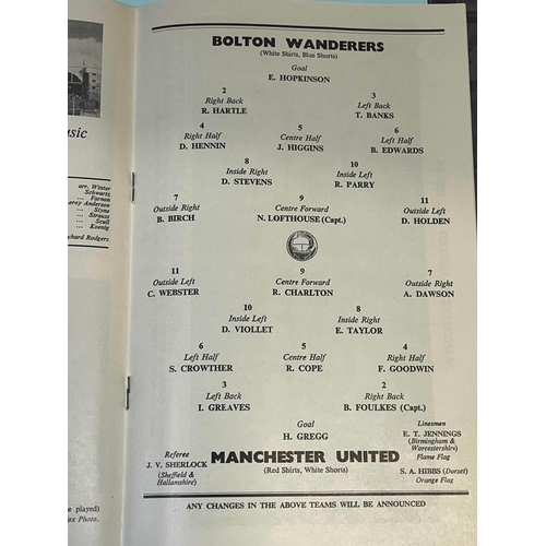 1958 FA CUP Final Programme, Bolton v Manchester United, Great condition