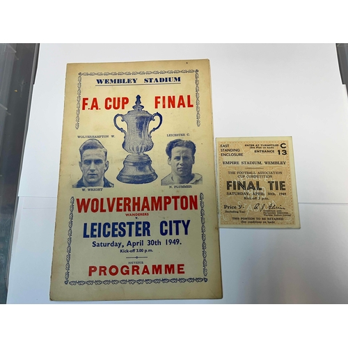 Ticket + 1949 FA Cup Final, Leicester City v Wolverhampton Wanderers ...