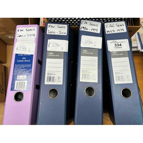 FOOTBALL PROGRAMMES FAC Semi-Final collection in 4 collectors (A4 ...